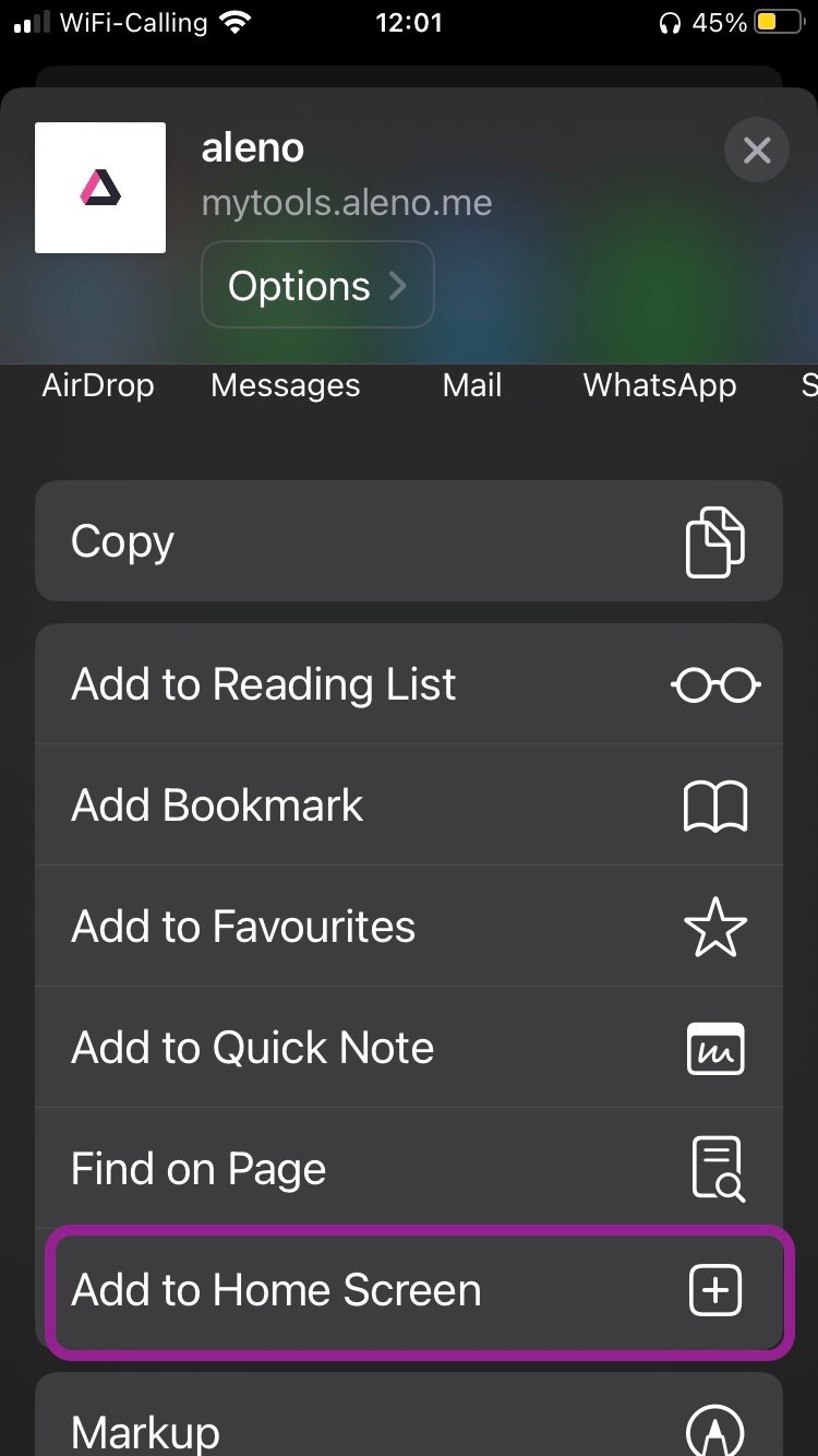 aleno as app on your mobile device
