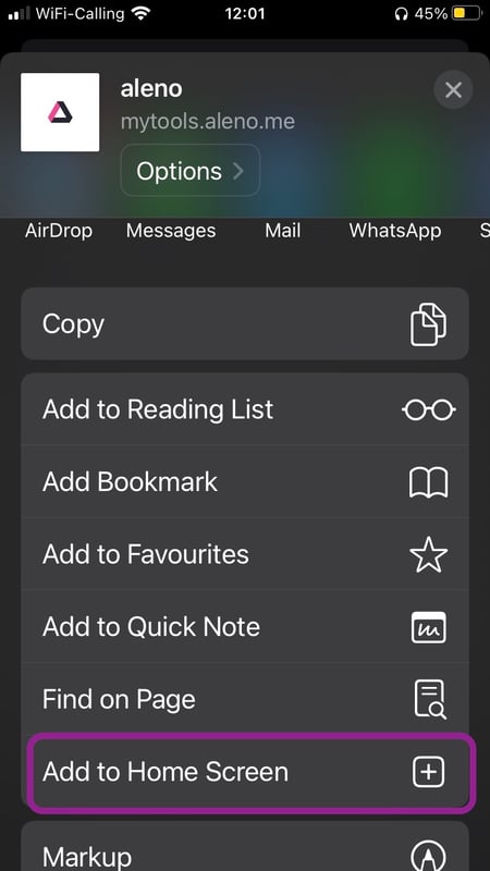 aleno as app on your mobile device