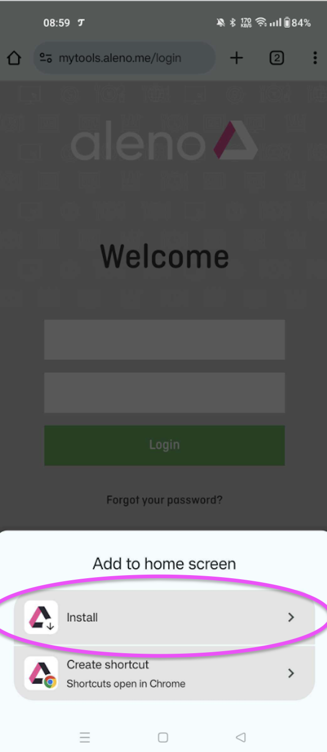 aleno als App auf dein Tablet/Handy laden